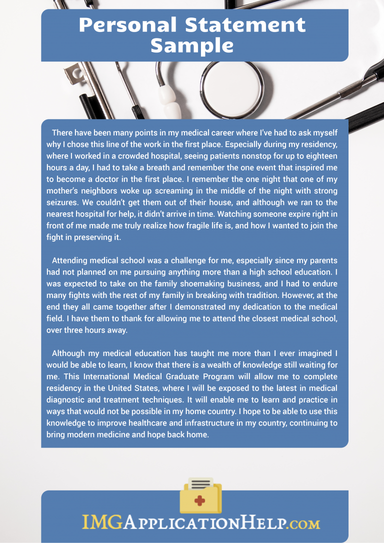personal statement img sample – IMG Application