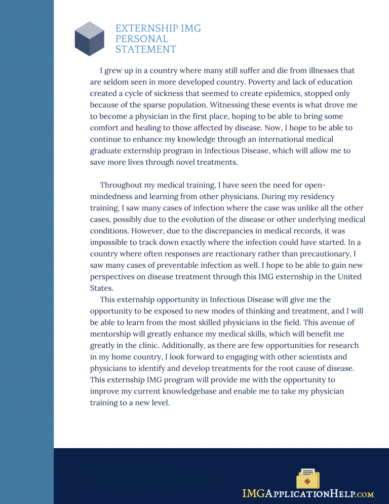 externship img personal statement – IMG Application